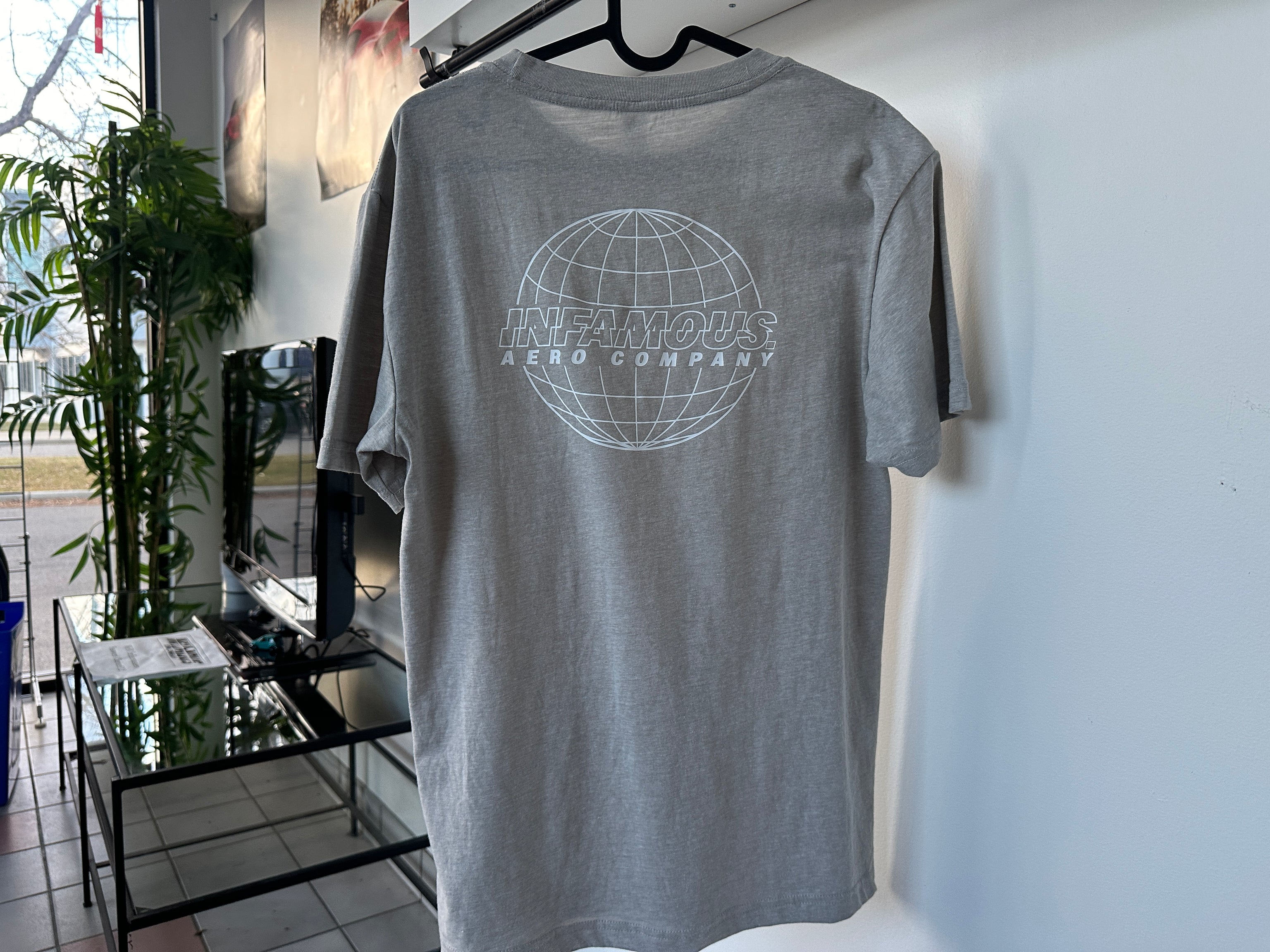"Infamous Worldwide" Shirt - Grey (Size Small)– Infamous Aero